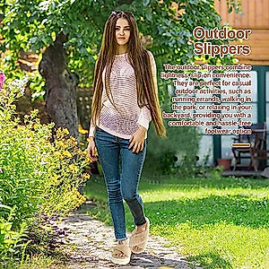 SOSUSHOE Womens Slippers Fluffy Slippers Ultra Comfy Open Toe House Slippers Memory Foam Non-slip Indoor Outdoor Slippers Fuzzy Slippers Soft Thick Sole,Khaki