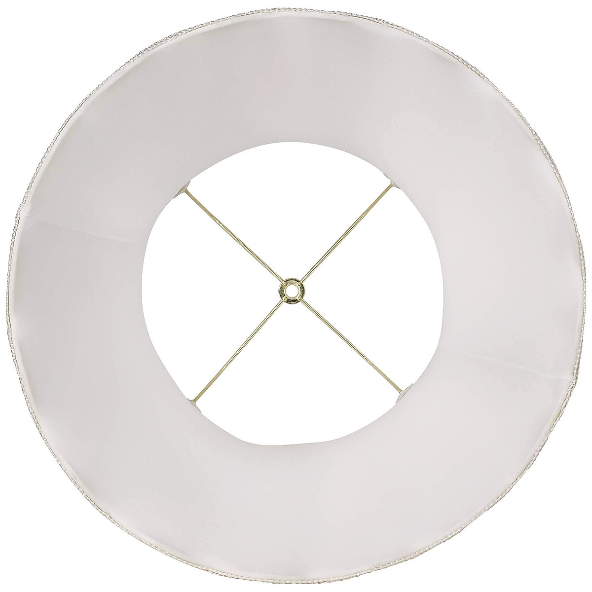 Creme Large Scallop Bell Lamp Shade 12" Top x 18" Bottom x 18" Slant x 17.5 High (Spider) Replacement with Harp and Finial - Springcrest