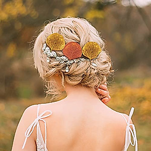 WILLBOND 400 Pieces Eucalyptus Leaves Artificial Eucalyptus Petals Fake Leaves for DIY Wedding Bouquet Party Garden Cake Table Decoration (Rusty Red and Fall Coffee)