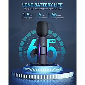 PQRQP 2 Pack Wireless Lavalier Microphones for iPhone, iPad - Crystal Clear Sound Quality for Recording, Live Streaming, YouTube, Facebook, TikTok