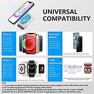 DREU Magnetic Foldable Charging Pad Portable Wireless Chargers 3 in 1, Fast Wireless Charging Station Compatible with QI Phones, iPhone 14/13/12/SE/11/XS/8, Samsung, Air-Pods Pro, Ap-ple Watches