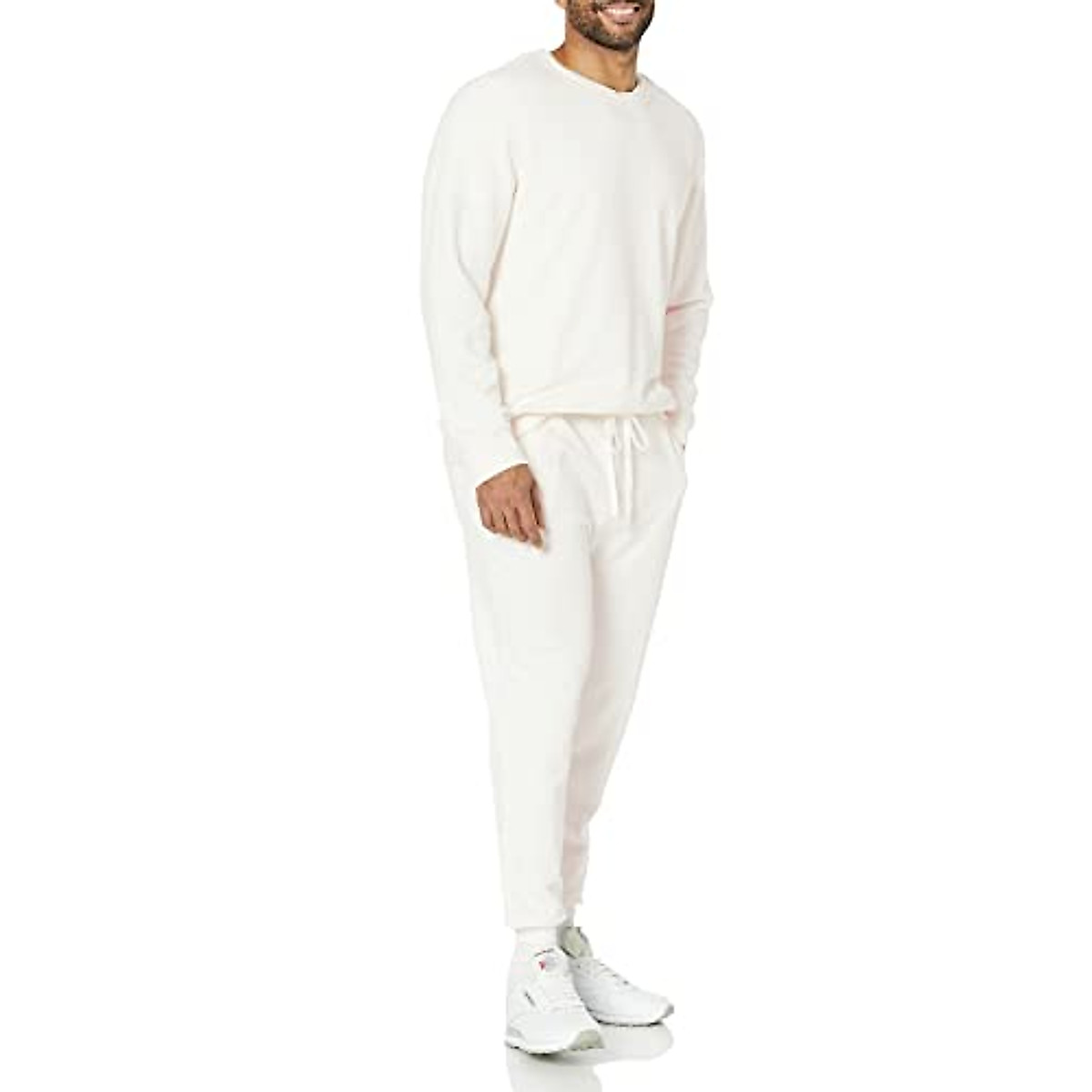 Amazon Essentials men's Crewneck Sweatshirt, Lightweight Long-Sleeve French Terry, Eggshell White, X-Small, (Available in Big & Tall)