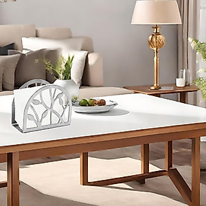 Stainless Steel Napkin Holder Freestanding Paper Napkin Holder Organizer Tissue Dispenser for Kitchen Countertops, Dining Table, Picnic Table, Indoor & Outdoor Use，Silver