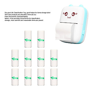 HEITIGN Set 10 Roll Printing Paper Mini Portable Bluetooth Photo Printer 57 x 25 mm White Self Adhesive Paper Portable Pocket Printer Labels Office Print Memo for Android iOS Accessories