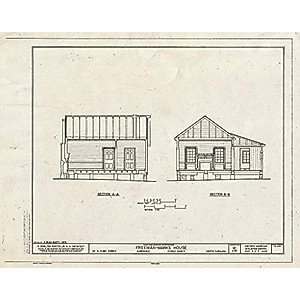 Historic Pictoric : Blueprint HABS NC,84-ALB,1- (Sheet 4 of 4) - Freeman-Marks House, 112 North Third Street, Albemarle, Stanly County, NC 20in x 16in