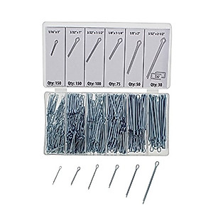 ABN Cotter Pin Key 555 pc Assortment Set, 1/16 x 1 to 5/32 x 2-1/2 Inch – Steel Locking Automotive Axle Trailer Pins