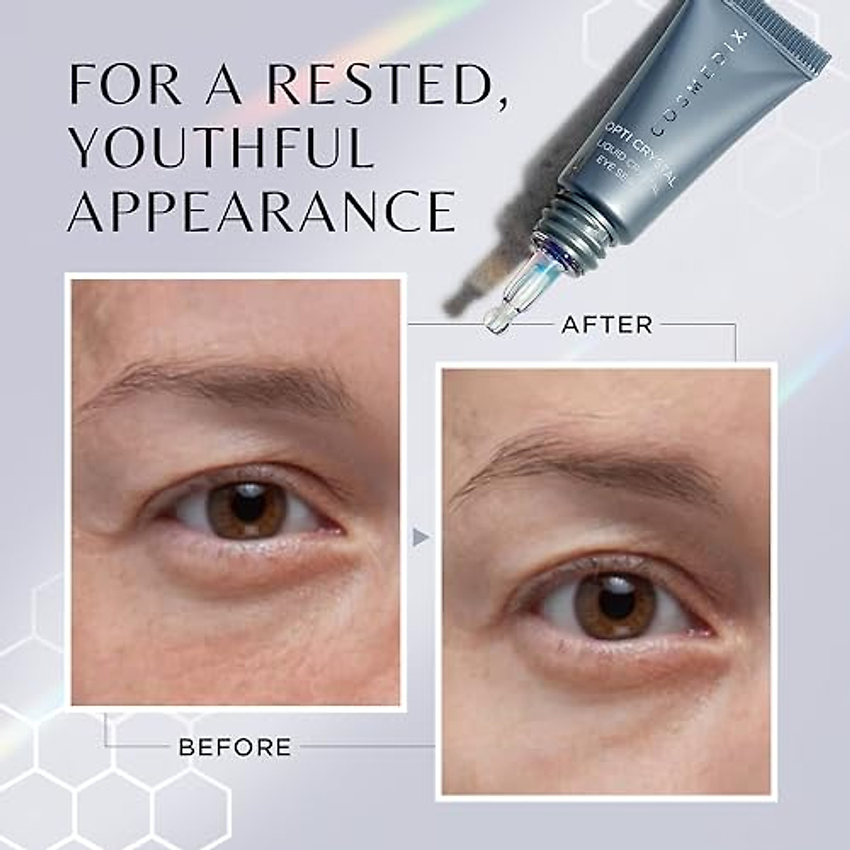 COSMEDIX Under Eye Serum for Dark Circles & Puffiness, Opti Crystal - Lifting & Firming Liquid Serum for Fine Lines & Wrinkles - Brightening, Moisturizing, & Hydrating Anti Aging Eye Puffy Bags Serum