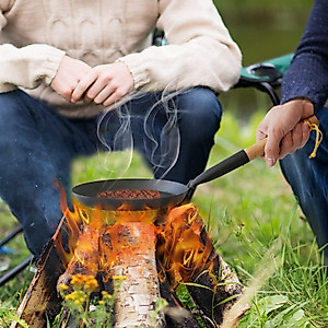 Keleday 8.2 Inch Cast iron Skillets, Non Stick Frying Pan, Cast Iron Griddle Pan for Camping Indoor & Outdoor Use,Pre-Seasoned Grill Pan with Folding Handle for Stove Tops
