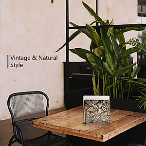 Cast Iron Classic Vintage Bronze Gold Leaves Napkin Holder For Table/Tabletop Freestanding Tissue Dispenser