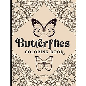 BUTTERFLIES: Coloring Book for Adults