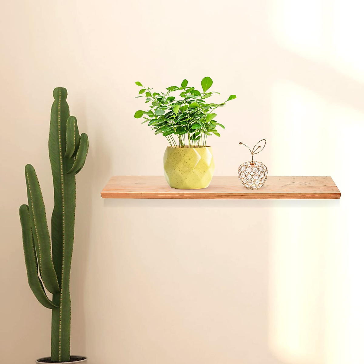 Cabilock 3 Sets Floating Shelf Wooden Shelf Farmhouse Hanging Wooden Shelving Wood Decor Moon Shelf Invisible Shelves Rustic Home Decor Shelves for Wall Decor Sturdy Wall-Mounted Bookshelf