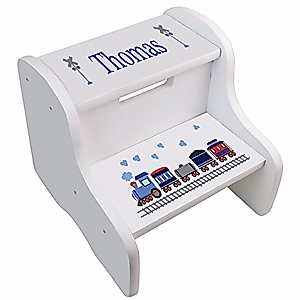 Personalized Train White Step Stool