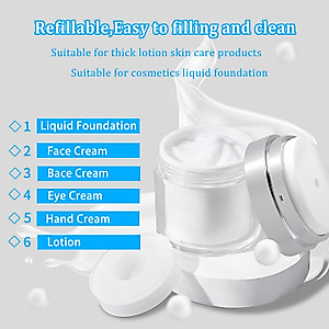 Cream Jar Vacuum Bottle with Cosmetic Spatula,TSA Approved Travel Bottles-Refillable Travel Size Containers for Creams Gels Lotions Face Body Hand Cream(2 Pieces)