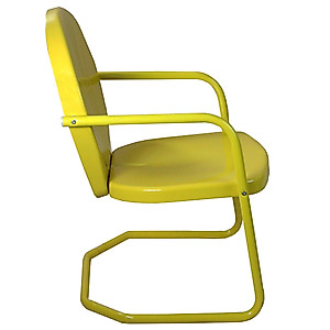 Northlight 34-Inch Outdoor Retro Tulip Steel Armchair, Yellow