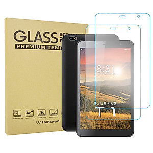 Transwon 2-Pack Screen Protector for Sunshine T1 Tablet/Sunshine T1 Elite Tablet, Sunshine T1 Tablet Screen Protector 8 Inch, Could Mobile Sunshine T1 Tablet Screen Protector