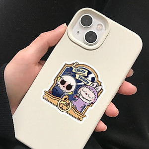 50pcs Labubu Cartoon Stickers for Teen Water Bottle, Cool Terror Labubu Waterproof Vinyl Decal for Kids Adult Girl Laptop Skateboard Phone Guitar Travel Case Bike