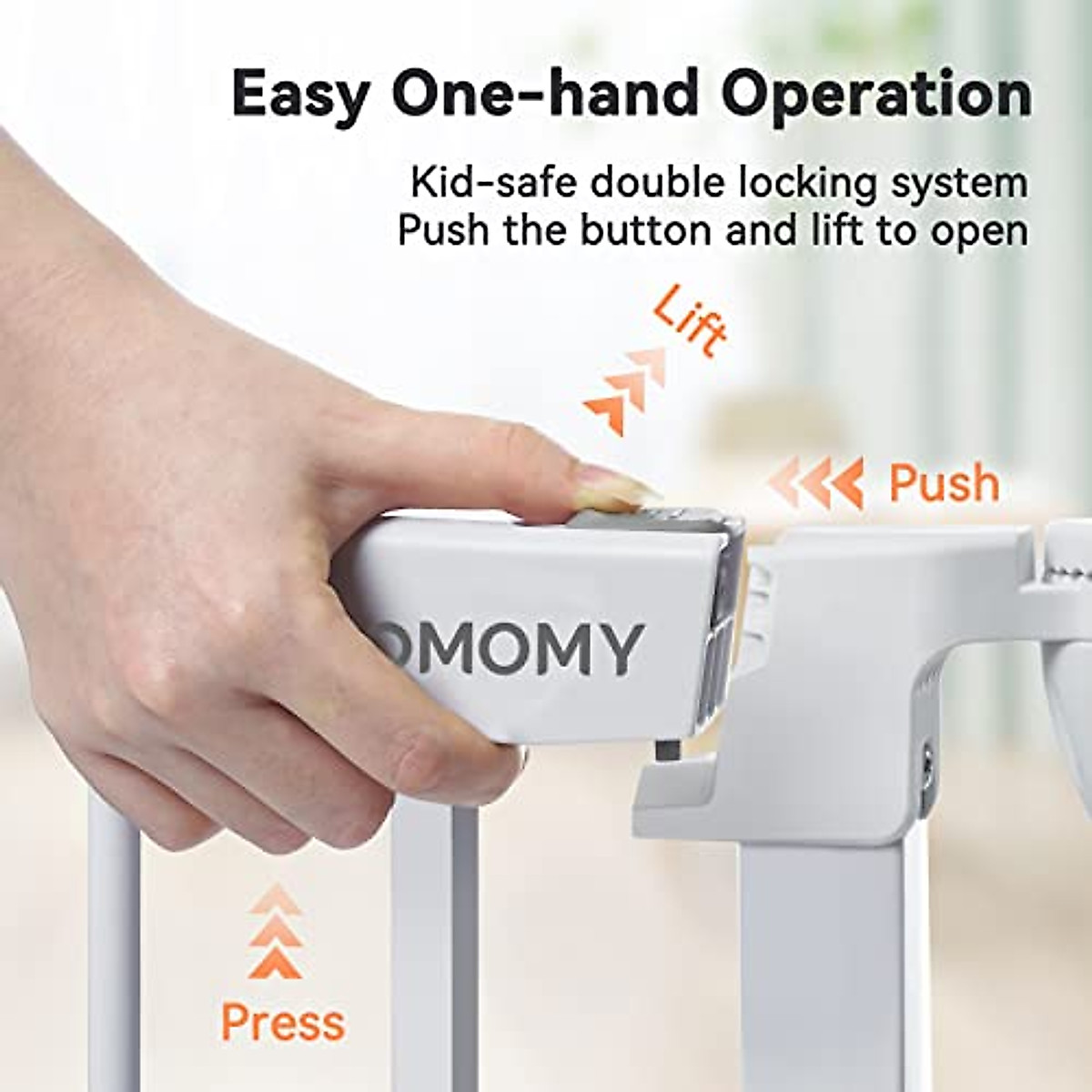 COMOMY 198" Baby Gate Extra Wide, Dog Gate Pet Gate for House Stairs Doorways Fireplace, Adjustable 3 in 1 Play Yard Child Safety Gate, Auto Close, Hardware Mounted (30" Tall, White)