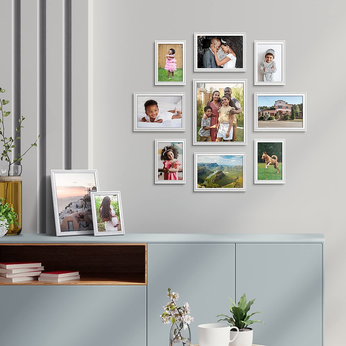 Icona Bay 8x10 Picture Frames (White, 2 Pack), Beautifully Detailed Molding, Contemporary Picture Frame Set, Wall Mount or Table Top, Inspirations Collection