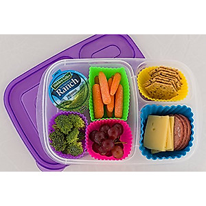 Silicone Baking Cups Bento Variety Bundle, Set of 18 Reusable Silicone Cupcake Liners for Baking, Lunch Box Dividers, Nonstick Silicone Muffin Cups, Silicone Cupcake Molds for Baking and Bento Box