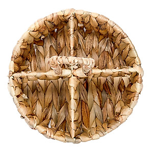 Hiceeden 2 Pack Utensil Caddy with Handle for Countertop, Water Hyacinth Silverware Caddy Holder Organizer for Party, Hand Woven Flatware Cutlery Caddy for Picnic