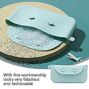 NUOBESTY Portable Tableware Box Cutlery Holder Bags Silicone Waterproof Storage Case for Baby Spoons Flatware Home Travel Bag (Blue)