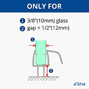 ATENA Frameless Shower Door Bottom Seals (3/8" x 36") - 2pcs Shower Door Seal Strips
