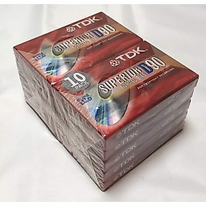 TDK Superior Blank Audio Cassette Tapes (10 Pack) - Red, IEC I/Type I Normal Bias, 90 Min x20