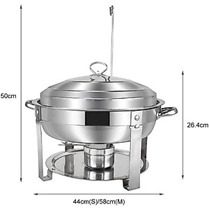 UZOURI Stainless Steel Chafing Dish, Chafing Dish Set Food Warmer Buffet, with Food Pans Fuel Holders, Food Warmer Professional Set for Catering, Buffet and Party(Size:S) (M)