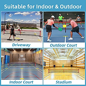 Bearwill Pickleball Net, 22 FT Pickleball Net for Driveway, Regulation Size Portable Pickle Ball Net for Outdoor Backyard, Steady Metal Frame with Court Marker, Ball Holder, 4 Pickleballs & Carry Bag