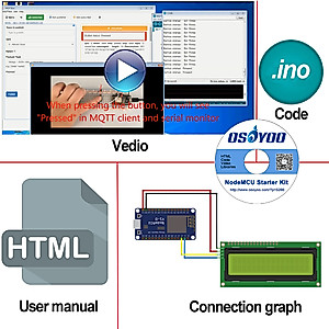 OSOYOO ESP8266 NodeMCU IOT Starter kit with ESP-12E Development Board Open Source Serial Module