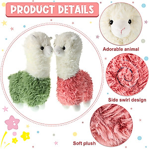 Chalyna 2 Pieces Llama Stuffed Animal 10 Inches Cute Llama Alpaca Plush Toy Gifts for Girls Boys Birthday Home Wedding Christmas Party Decorations(Green, Pink)