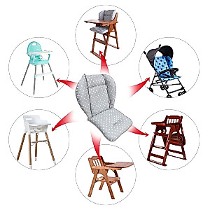 High Chair Cushion,High Chair Pad with 5-Point high Chair Belt