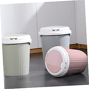 Cabilock Garbage can Rubbish Bins with lids Mini Desktop Trash bin Kitchen Waste Bins Garbage Container Plastic Garbage Bins Retro Waste Bin Spring Trash can Office Laundry Basket pp Indoor