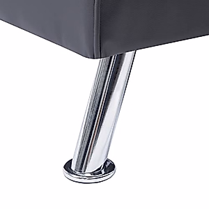 Upholstery Futon Sofa Loveseat Convertible Sleeper Couch Bed Daybed,Folding Recliner with 2 Cup Holders,Removable Soft Pillow-Top Armrest,3 Angles for Living Room Apartment Office Furniture Sets