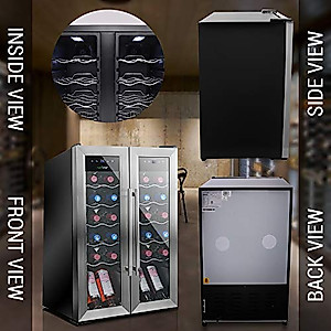 NutriChef PKCWC24 Cellar Cooler for White and Red Wines Chiller, 24 Bottle Dual Zone-Stainless Steel