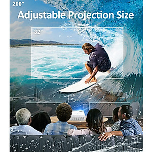 Mini Movie Projector Supported 1080P - Portable Full HD Projector Native 720P with 5500 Lumens LED Lamp,Compatible with HDMI,VGA,USB,AV,Laptop,Smartphone