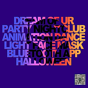 RHAPHONY Led Mask with Bluetooth Programmable, Halloween Light up Mask for Masquerade Party Costume Mask Cosplay Mask, Multicolor, Large