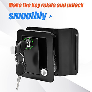 Siasky Black RV Door Lock Replacement, Upgraded RV Door Latch with Paddle Deadbolt 4 Keys, Camper Door Lock for Travel Trailers Horse Cargo Hauler, Zinc Alloy Trailer Entry Door Latch Replacement