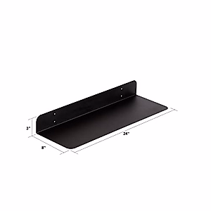 Saffron Fabs 24" x 8" Metal Wall Shelf in Textured Black