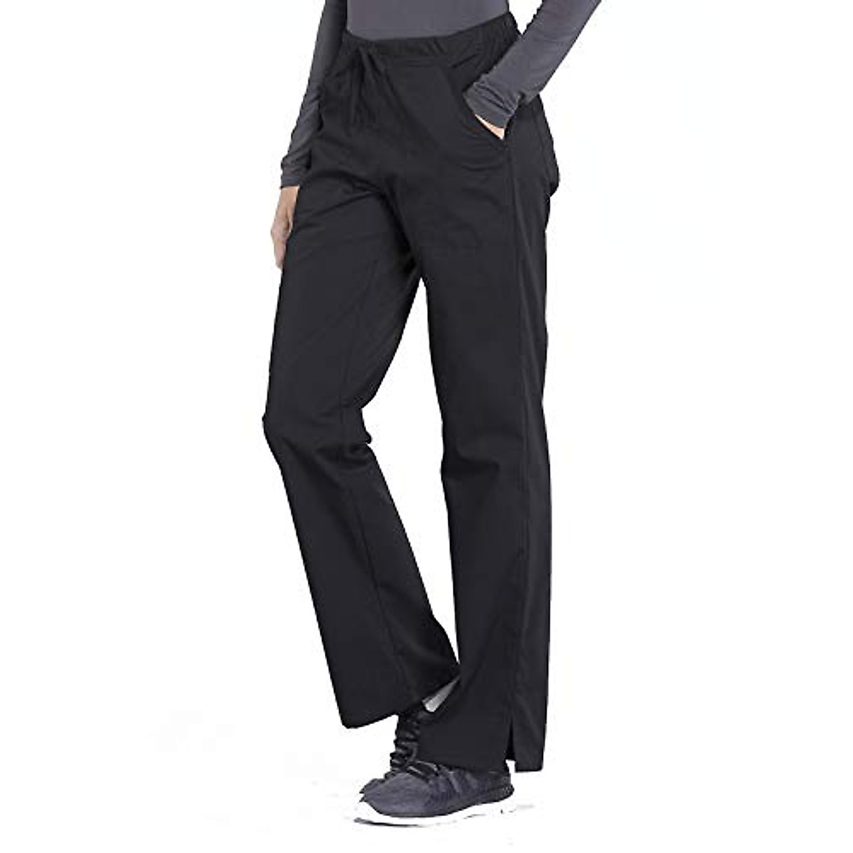 Scrubs for Women Workwear Professionals Stretch Drawstring Pant, Soft Stretch WW160, M, Black