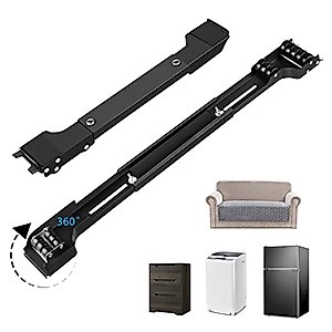TheElves Extendible Appliance Rollers, Adjustable Appliance Slider, Heavy Duty Appliance Rollers with Wheels for Washing Machine, Washer and Dryer, Drawers,refrigerators, Support 660 LB-Black