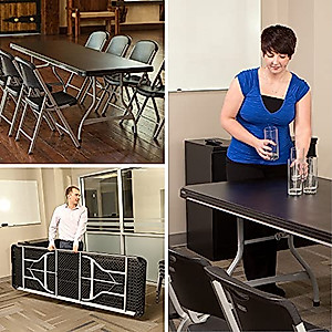 Lifetime Commercial Rectangular Folding Table (4 Pack), 8', Black