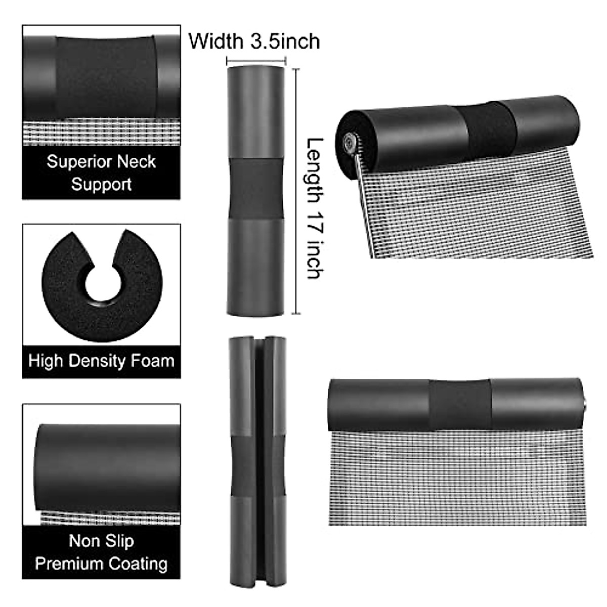 Office Chair Headrest Attachment,Chair Neck Pillow,Elastic Sponge Head Pillow for Ergonomic,Suit Office Seats, Recliners, Leisure Chairs, Outdoor Dining Chairs,Chair Not Included (Black)