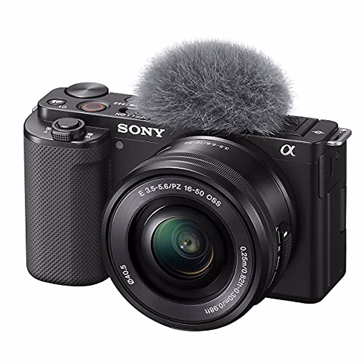 Sony ZV-E10 Mirrorless Camera with 16-50mm Lens, Black Bundle with 64GB SD Memory Card, Shoulder Bag, 40.5mm Filter Kit