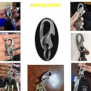 TISUR Titanium Carabiner Key Holder Quick Release Heavy Duty Bottle Opener Car Key Chain for Men (Taiji+O Ring)