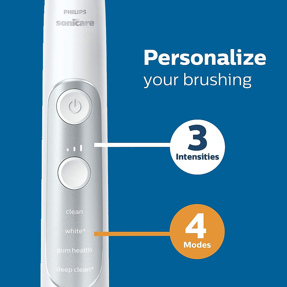 PHILIPS Sonicare ExpertClean 7500 Rechargeable Electric Toothbrush, White + Extra Brush Head, Charging Travel Case - 4 Modes and 3 Intensities Brushing, Up to 2 Weeks Operating time - HX9690/06