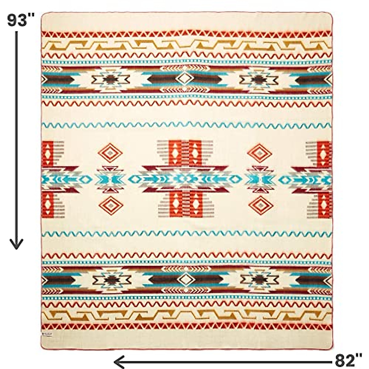 Ecuadane Large Southwestern Woven Blanket, Crafted in Ecuador by Local Artists, Queen Size - 93" x 82" - Antisana Earth