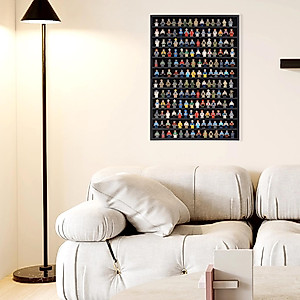 DisplayGifts Open Front Hot 1:64 Scale Toy Cars Wheels Matchbox Display Case Die-cast Model Cars Storage Cabinet - NO Door Cover in The Front (Black) - 26.5 X 18.75 X 3 Inches