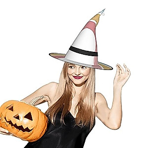 EVANEM Multicolor Rainbow 2 Pcs Halloween Witch Hats With Led Lights Halloween Decorations Hat For Women Glowing Witch Hat