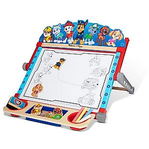 Melissa & Doug PAW Patrol Wooden Double-Sided Tabletop Art Center Easel (33 Pieces)